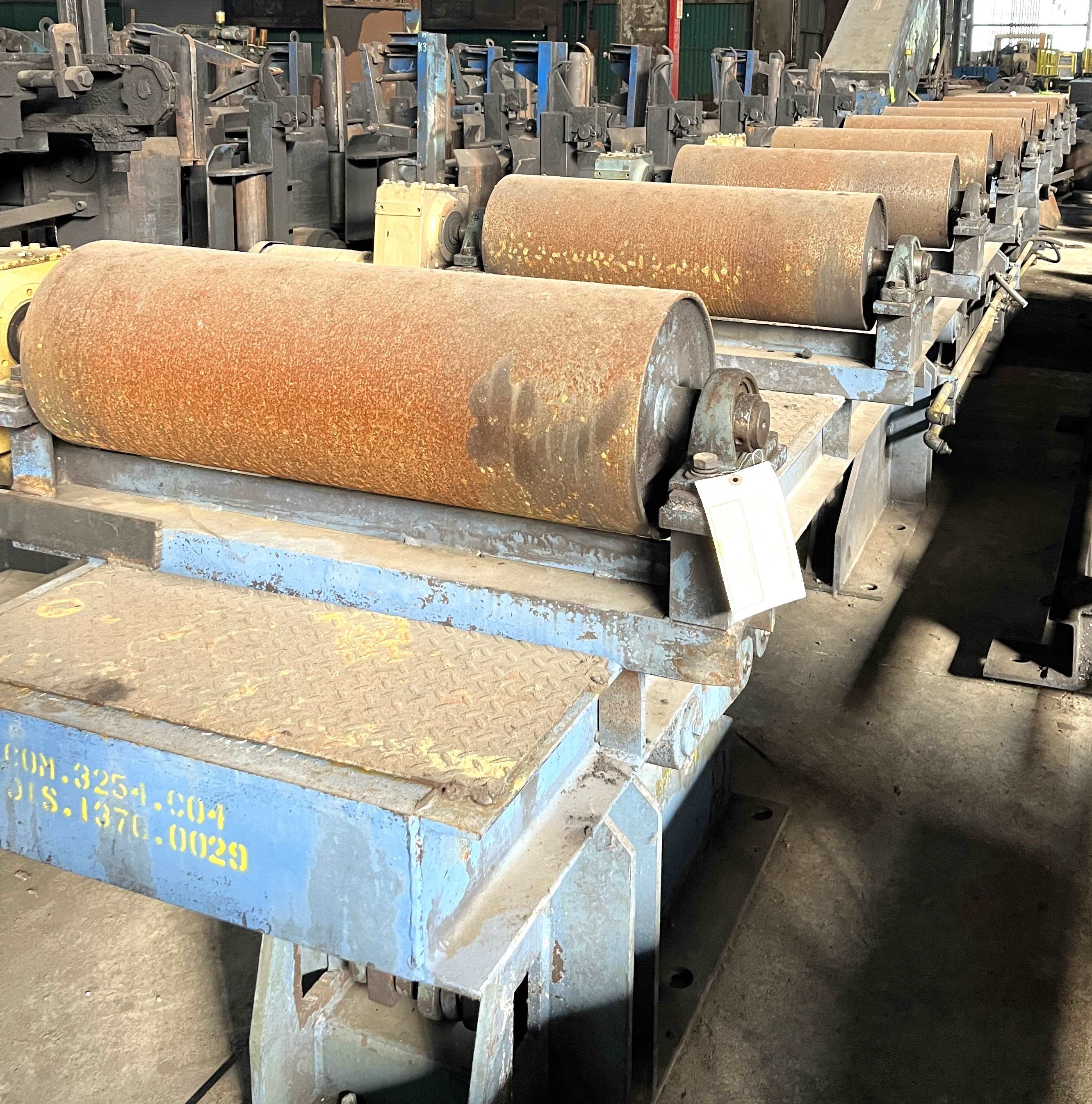 90 FEET OF INDIVIDUALLY DRIVEN ROLLER TABLES FOR ANGLES, CHANNELS, AND ...